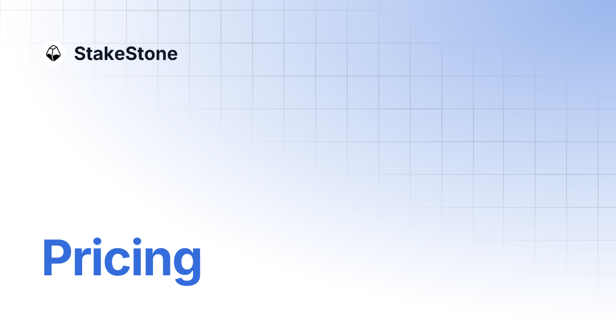 Pricing | StakeStone
